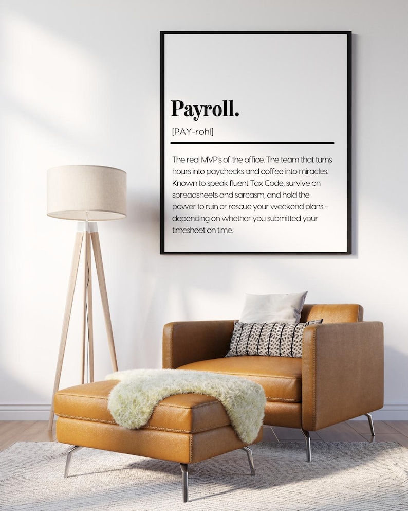 Funny Payroll Office Printable Poster | Finance Department Wall Art ...