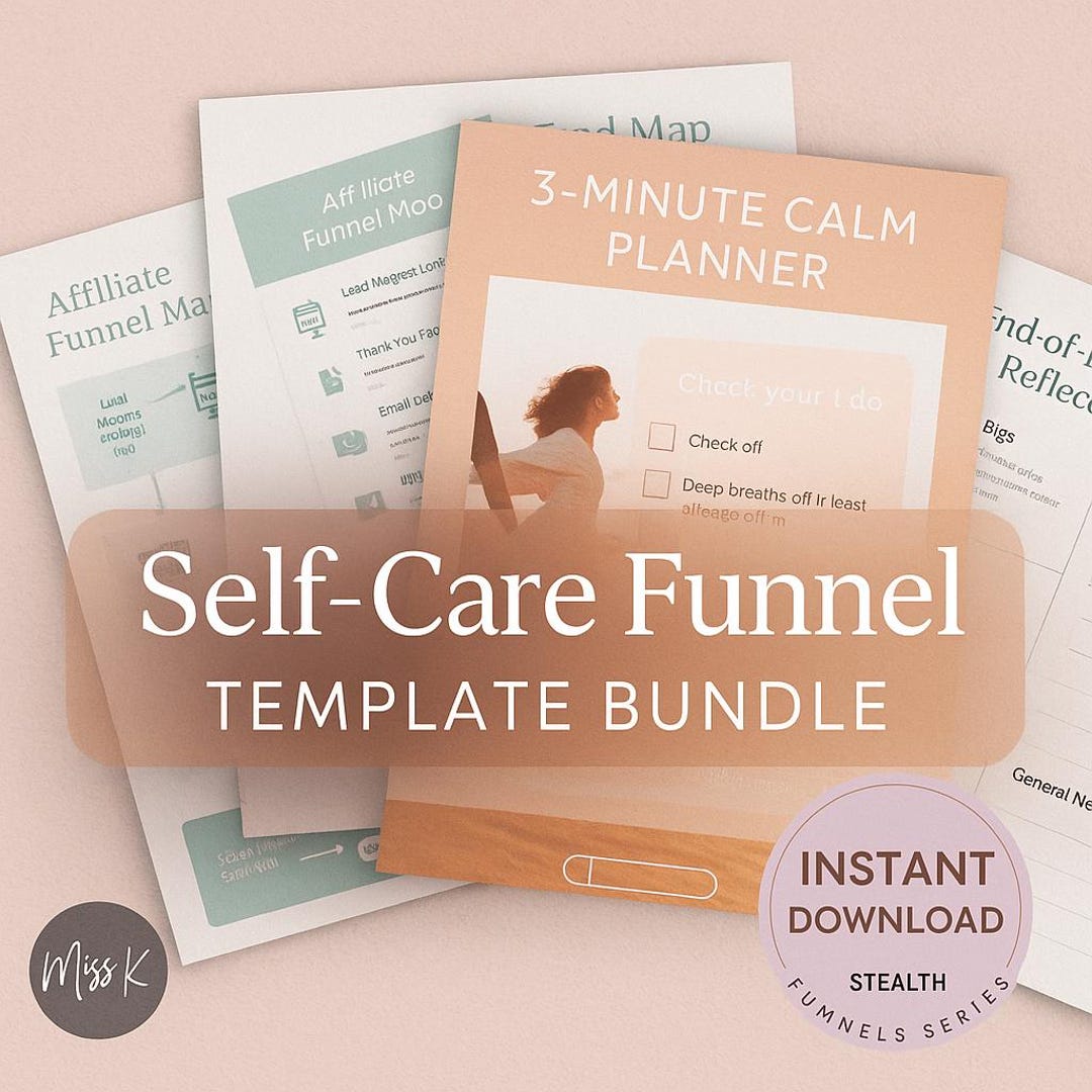 Self-care Funnel Template Kit | Wellness Lead Magnet + Email Funnel for ...