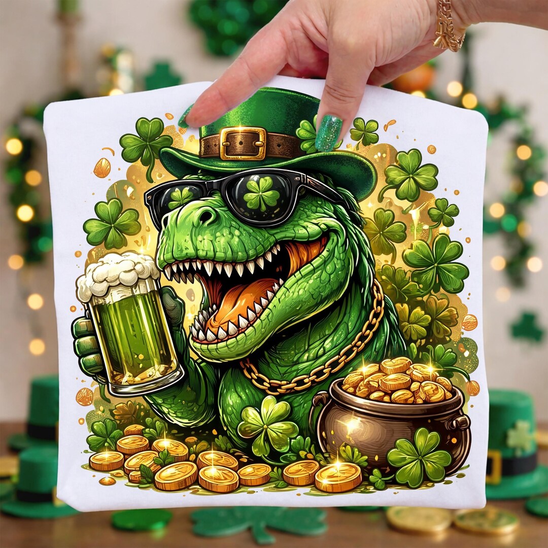 Happy St.pat-rex Day Png | St. Patricks Day Dinosaur Png | T-rex St ...