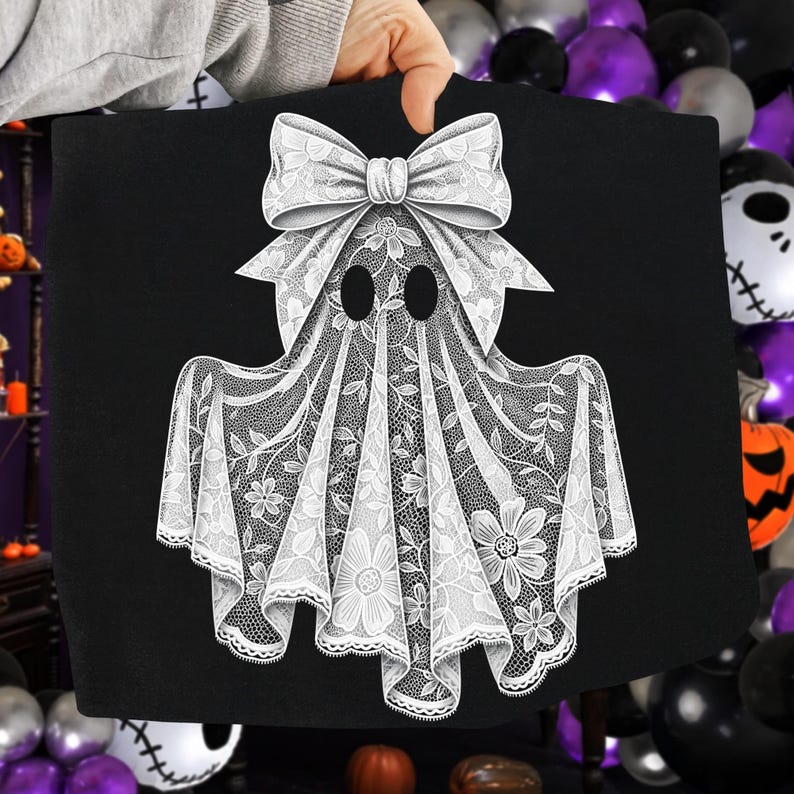 Lace Ghost Coquette PNG, Ghost Halloween Png, Girly Ghost Lacey Ghost ...