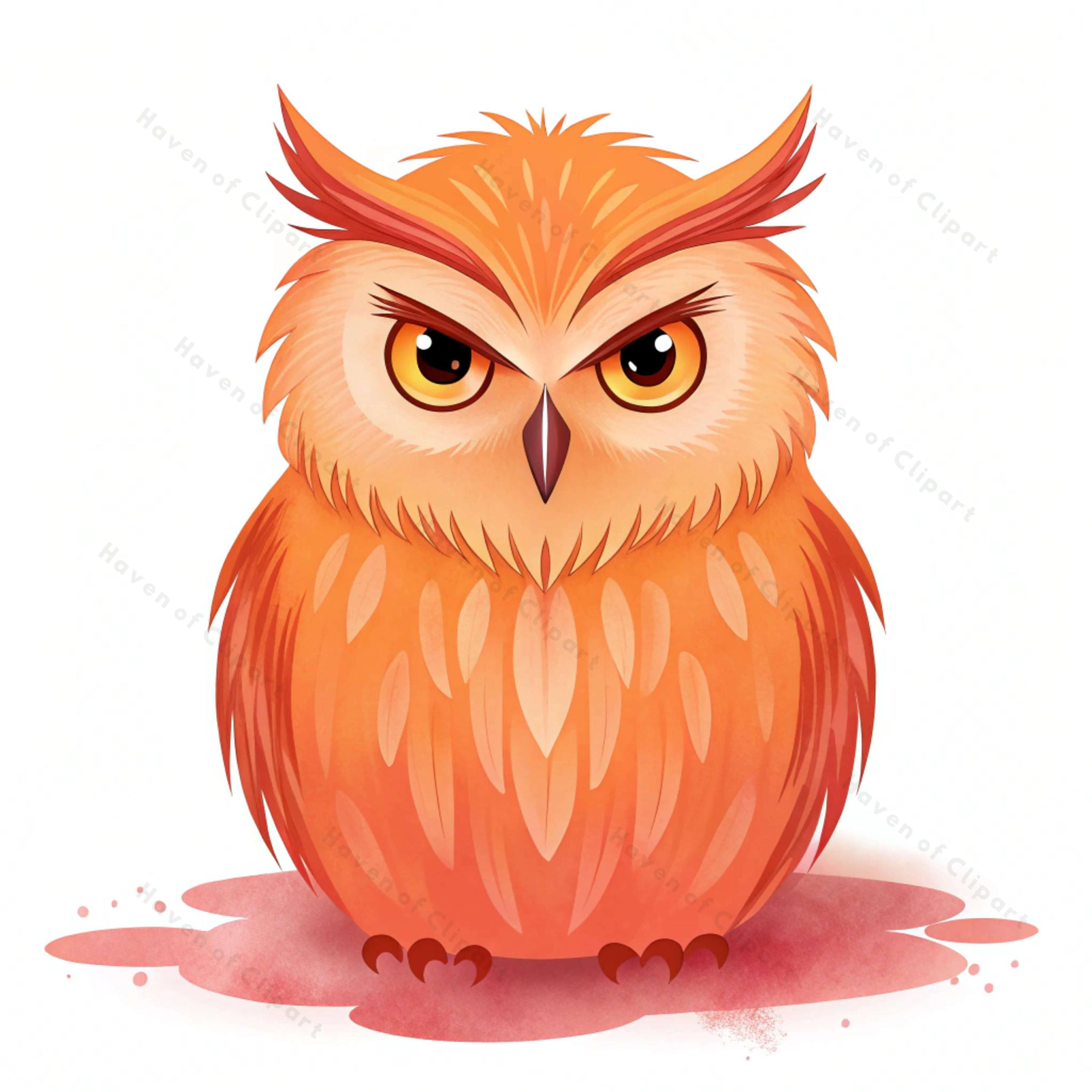 12 Grumpy Owl Clipart Set • Watercolor Angry Owl Illustrations in ...