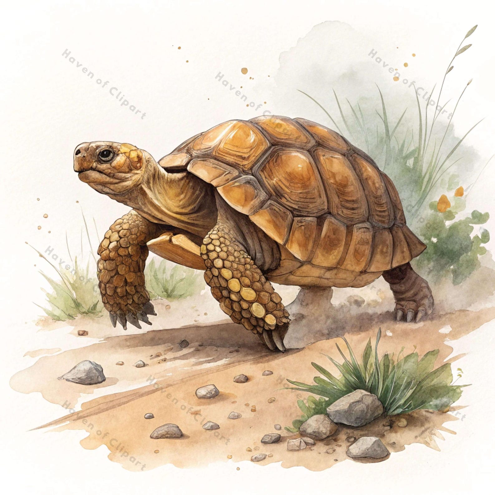 12 Tortoise Watercolor Clipart Set • Realistic Turtle Illustrations JPG ...
