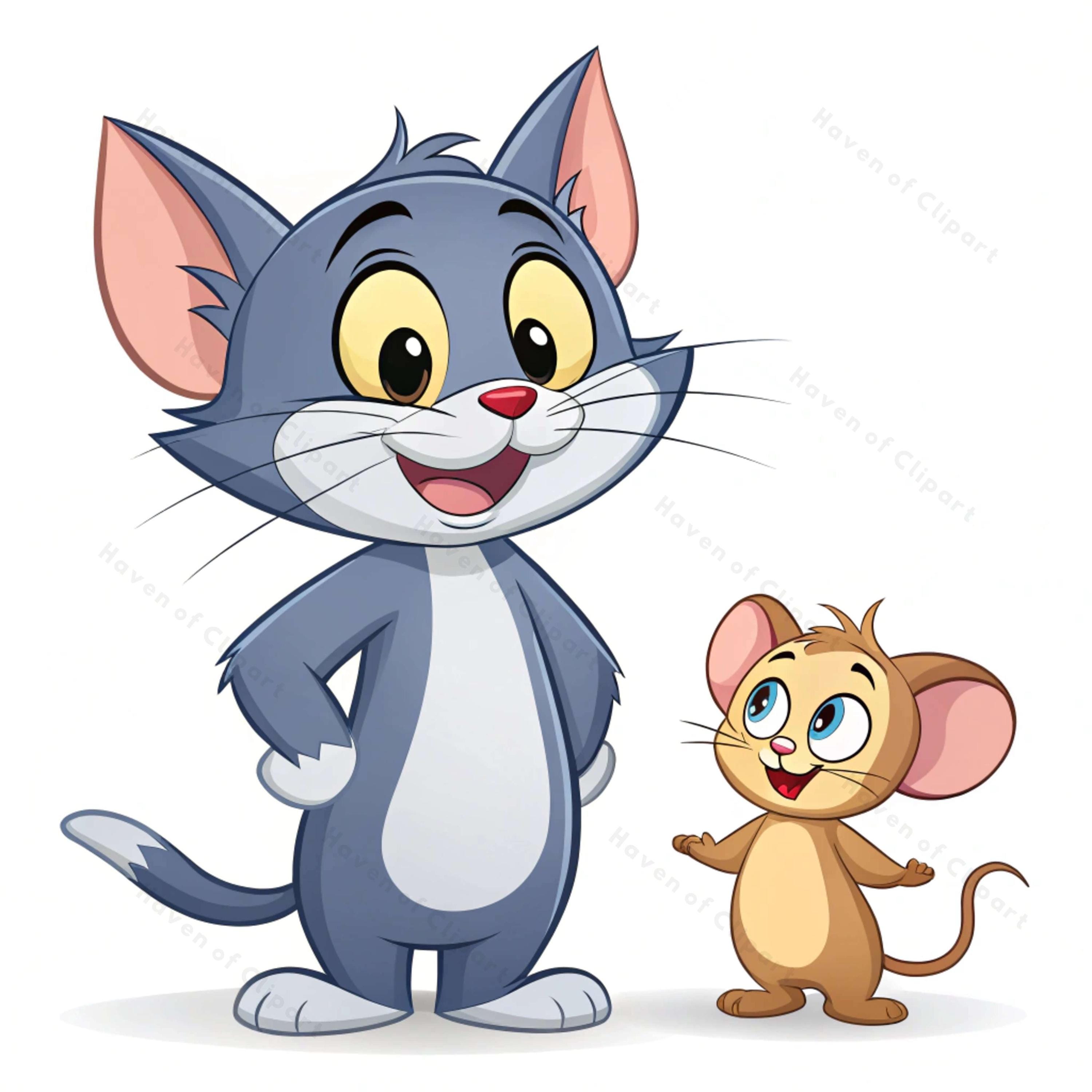 12 Tom & Jerry Style Cartoon Cat and Mouse Clipart PNG/JPG • Classic ...