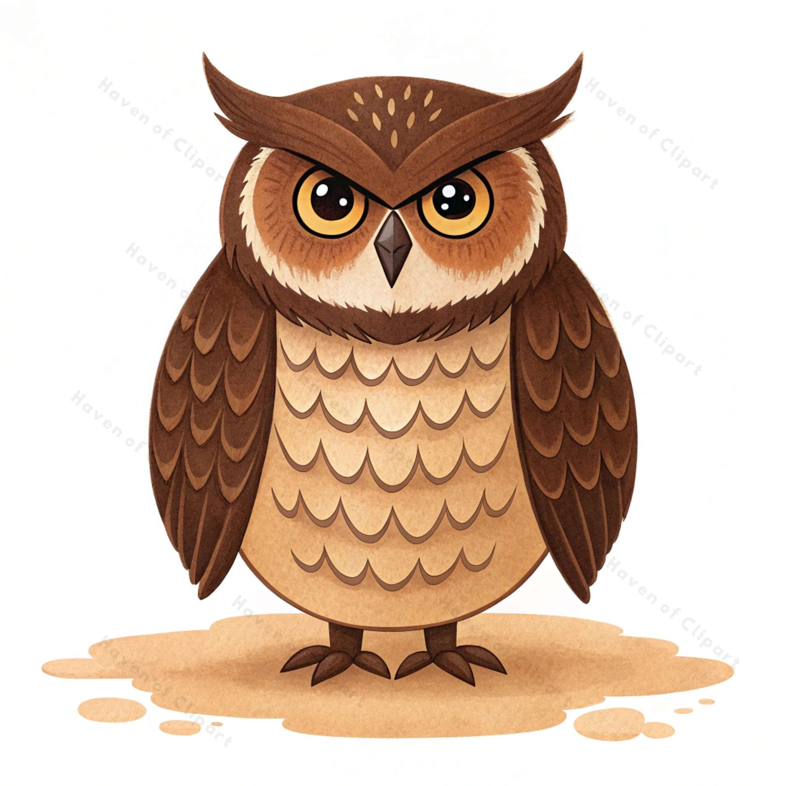 12 Grumpy Owl Clipart Set • Watercolor Angry Owl Illustrations in ...