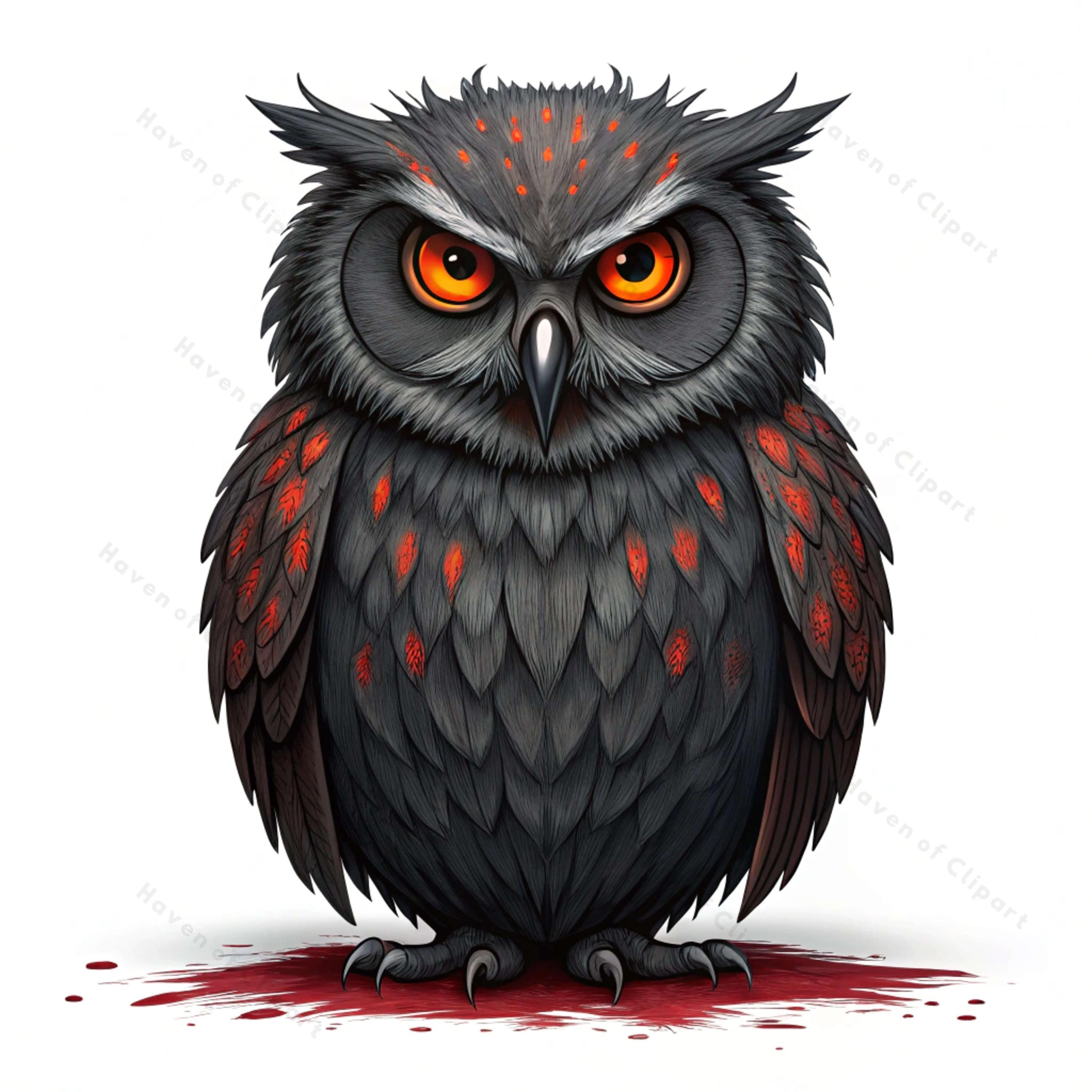 12 Grumpy Owl Clipart Set • Watercolor Angry Owl Illustrations in ...