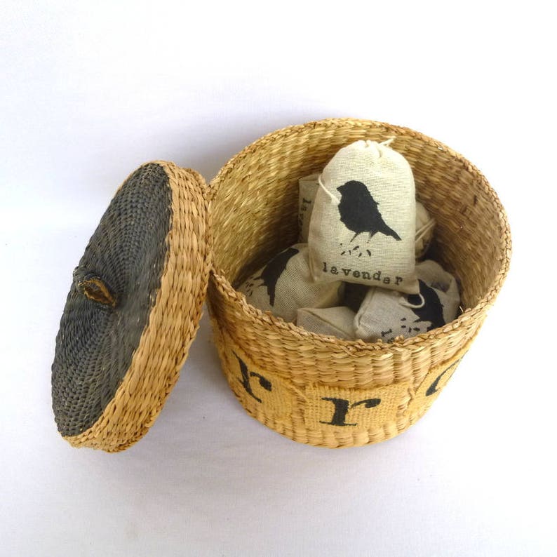 Upcycled LAVENDER SACHET Sparrow BASKET - Etsy