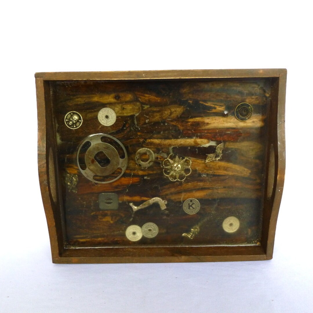 Upcycled MIXED MEDIA TRAY/ Beach Art Tray/ Found Objects Tray - Etsy