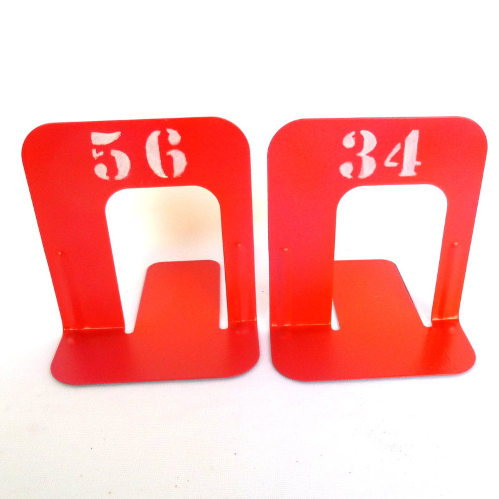 NEON PINK Industrial BOOKENDS/ Neon Industrial Bookends - Etsy