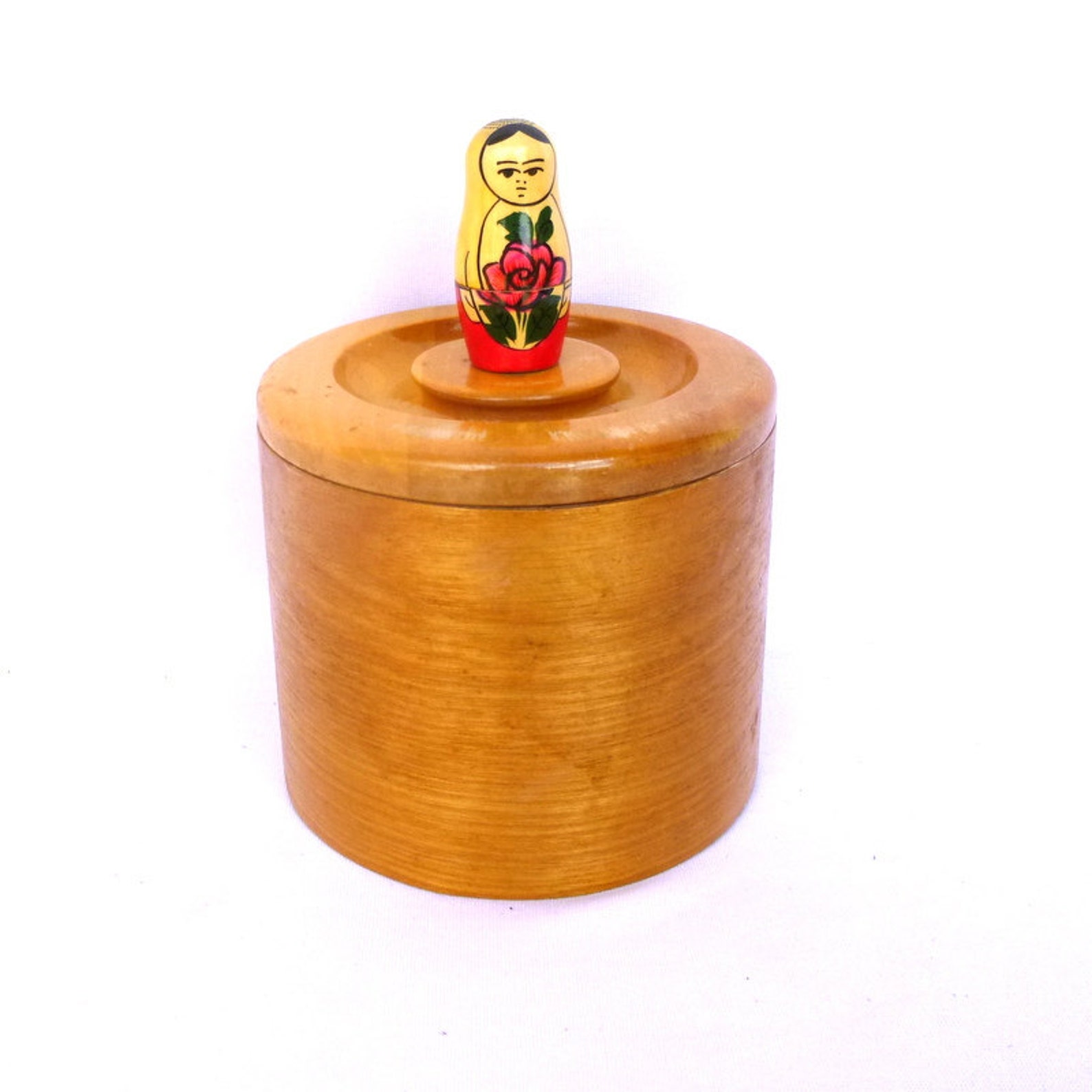 Vintage MATRYOSHKA Doll WOOD CONTAINER - Etsy