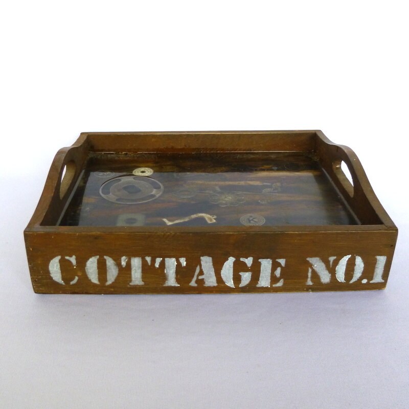 Upcycled MIXED MEDIA TRAY/ Beach Art Tray/ Found Objects Tray - Etsy