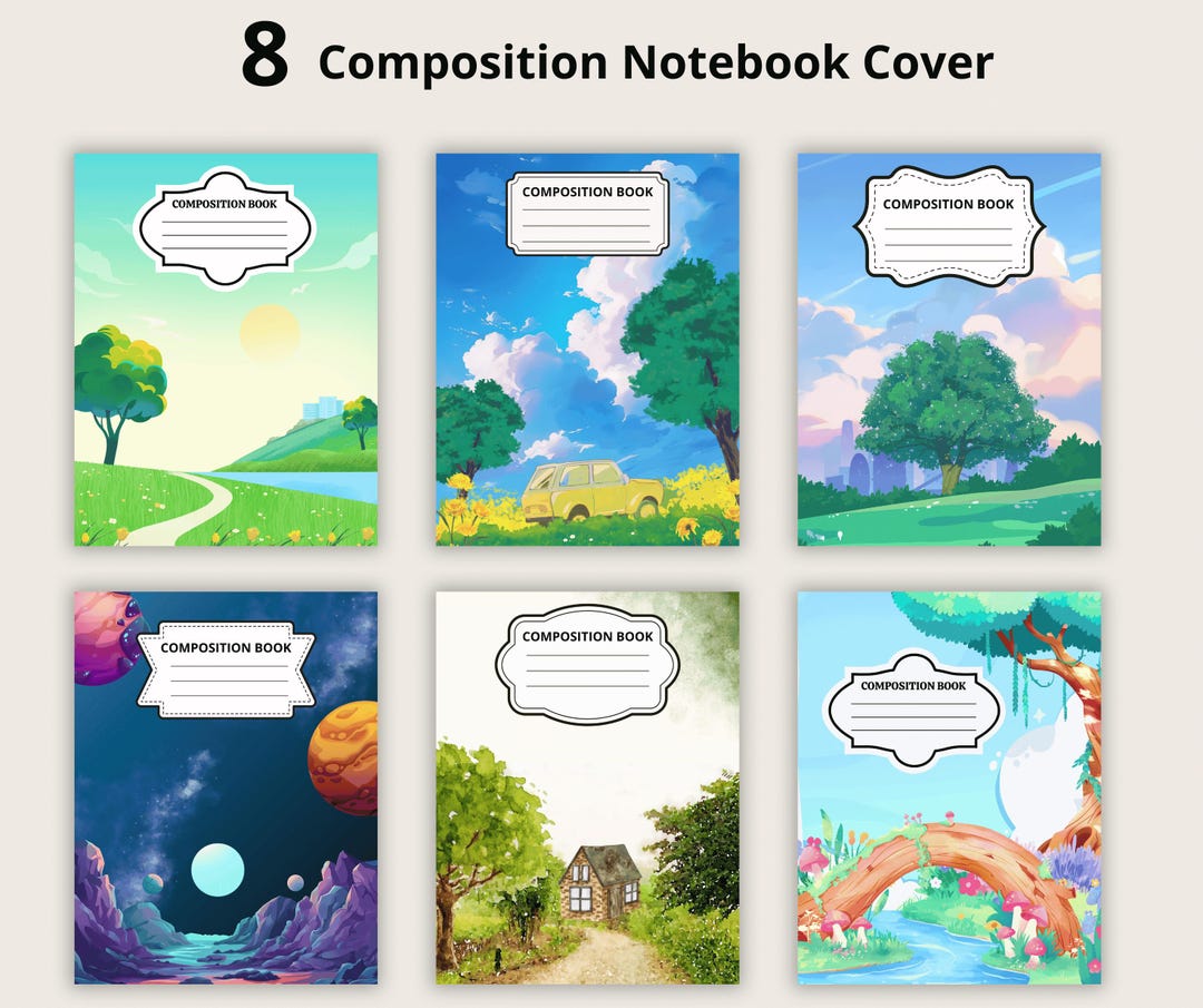 Composition Notebook Covers: Printable and Notability Templates for ...