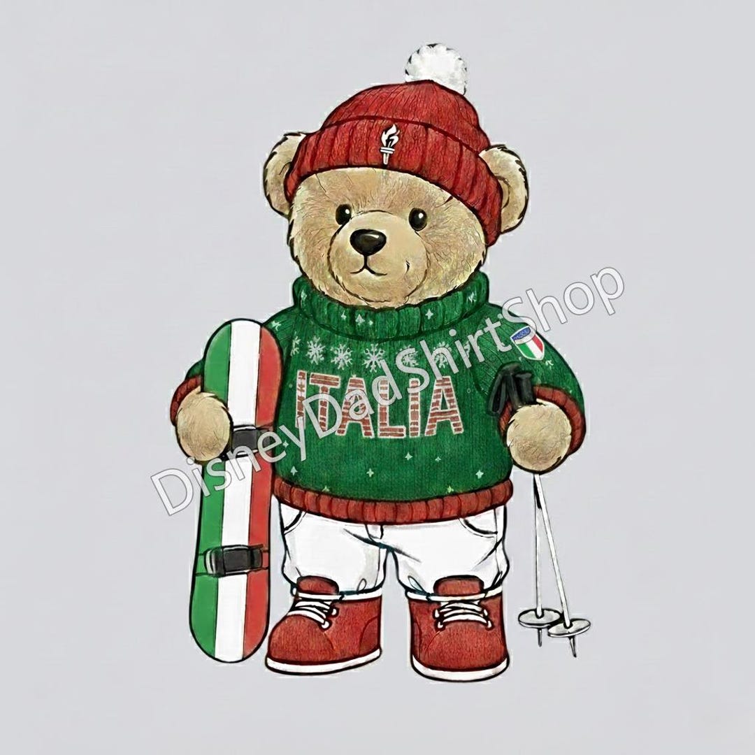 Team Italy Teddy Bear PNG, Winter Games Graphic (instant Download PNG ...