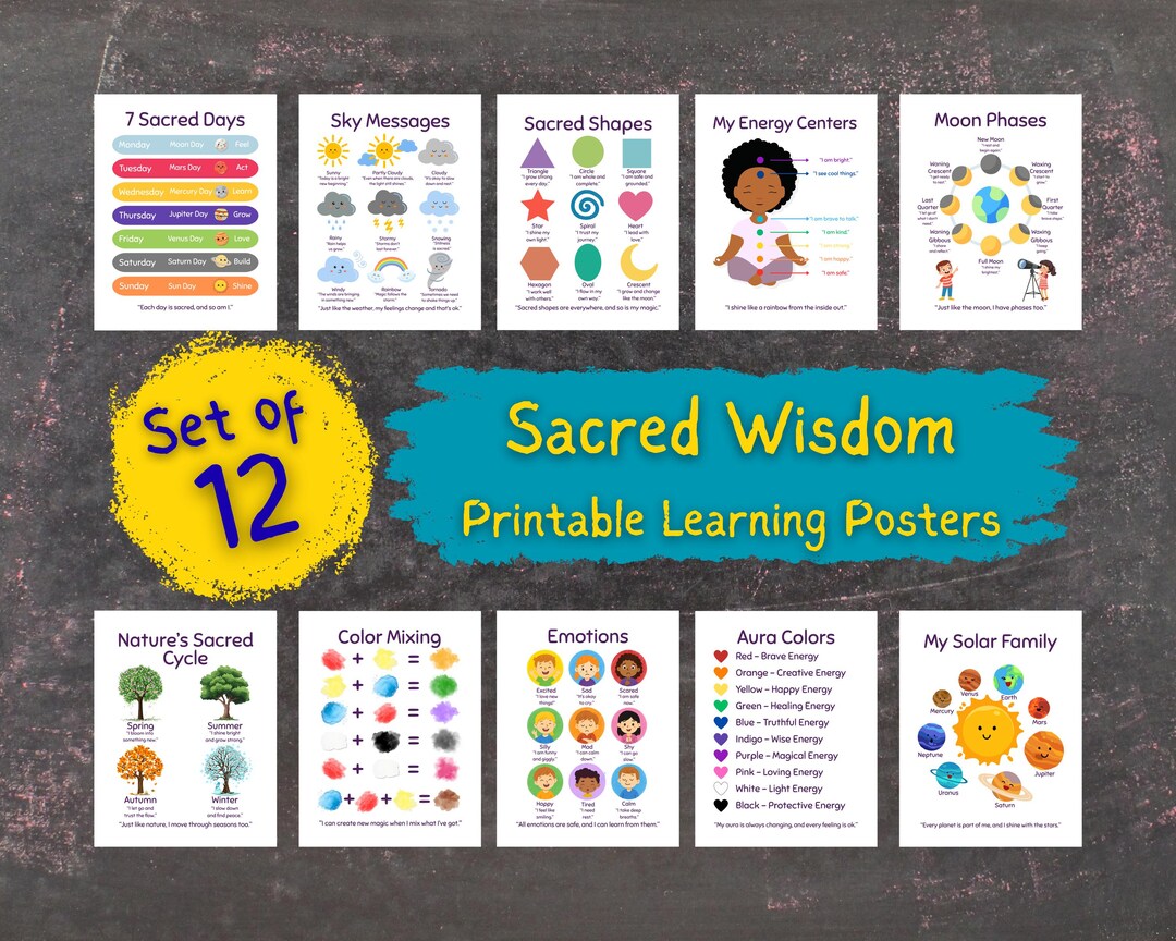 Sacred Wisdom Learning Posters for Preschool – 12 Printable Educational ...