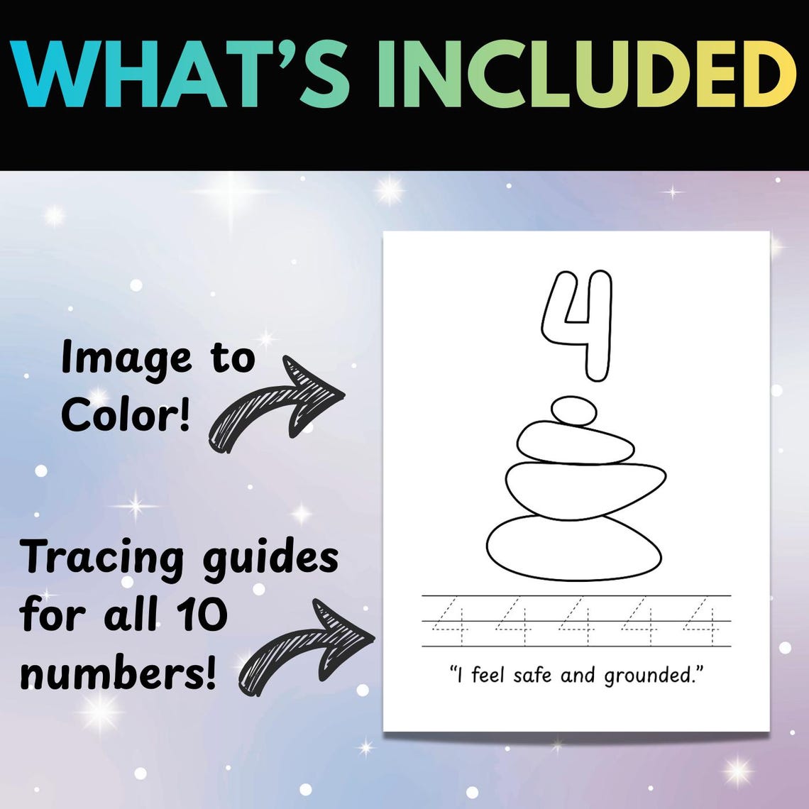 Number Affirmation Tracing Sheets 1–10 + Bonus Hand Chart | Printable ...