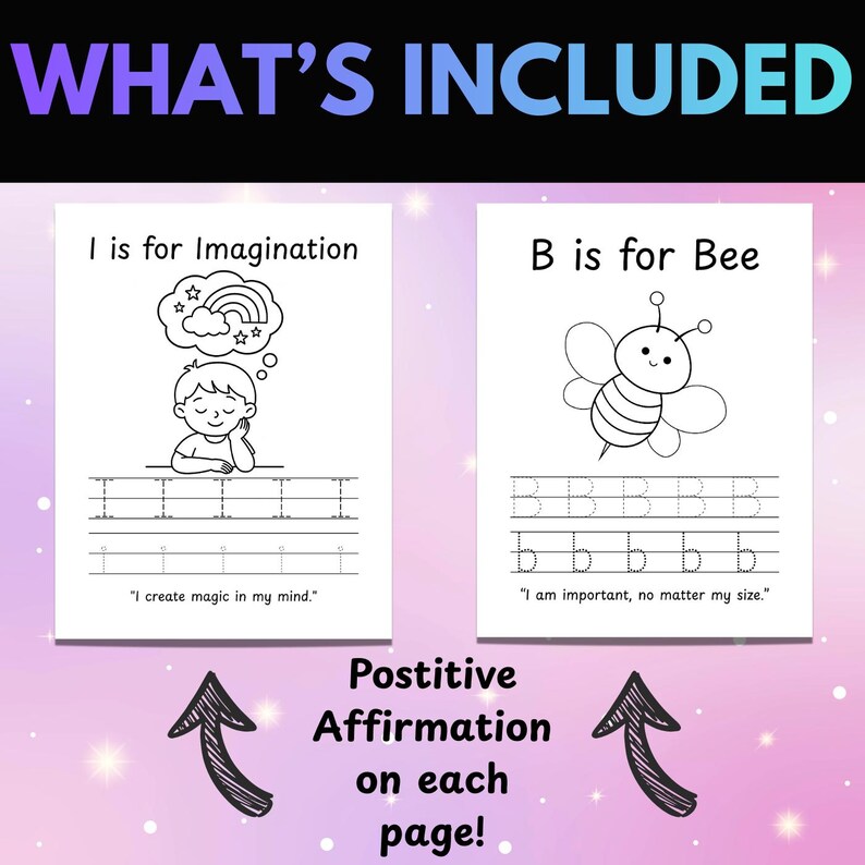 ABC Coloring Pages for Kids | Printable Affirmation Alphabet | Starseed ...