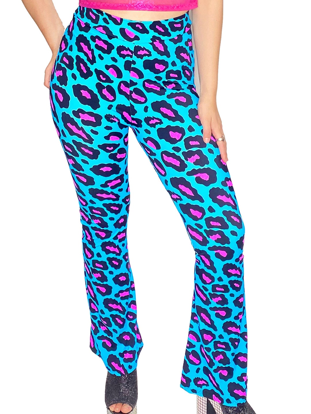 Leopard Bell Bottoms, Boot Cut Pants, Plus Size Bell Bottoms, Fun Disco ...