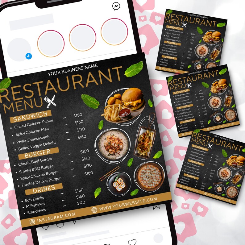 Editable Restaurant Menu Template: Modern Canva Design - Etsy