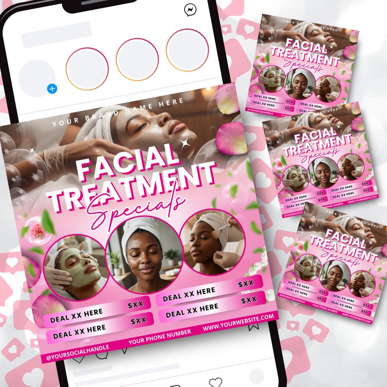 Facial Treatment Flyer: Esthetician Specials, Salon Spa Template (canva ...