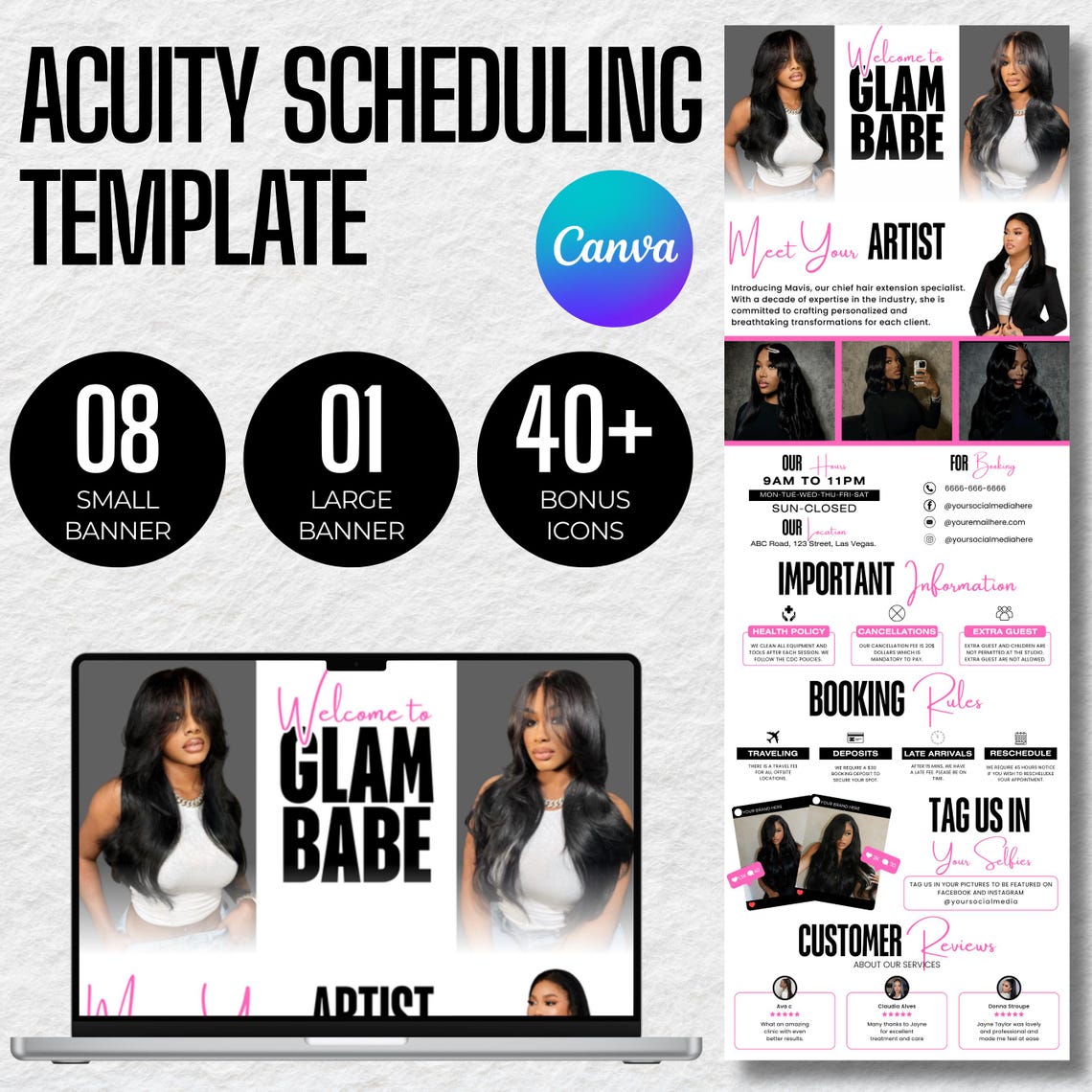 Acuity Scheduling Template: Beauty Business Booking Form (canva ...
