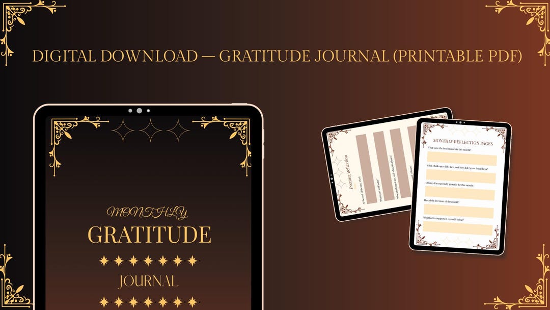 30-day Gratitude Journal Printable – Daily & Monthly Reflections – Self ...
