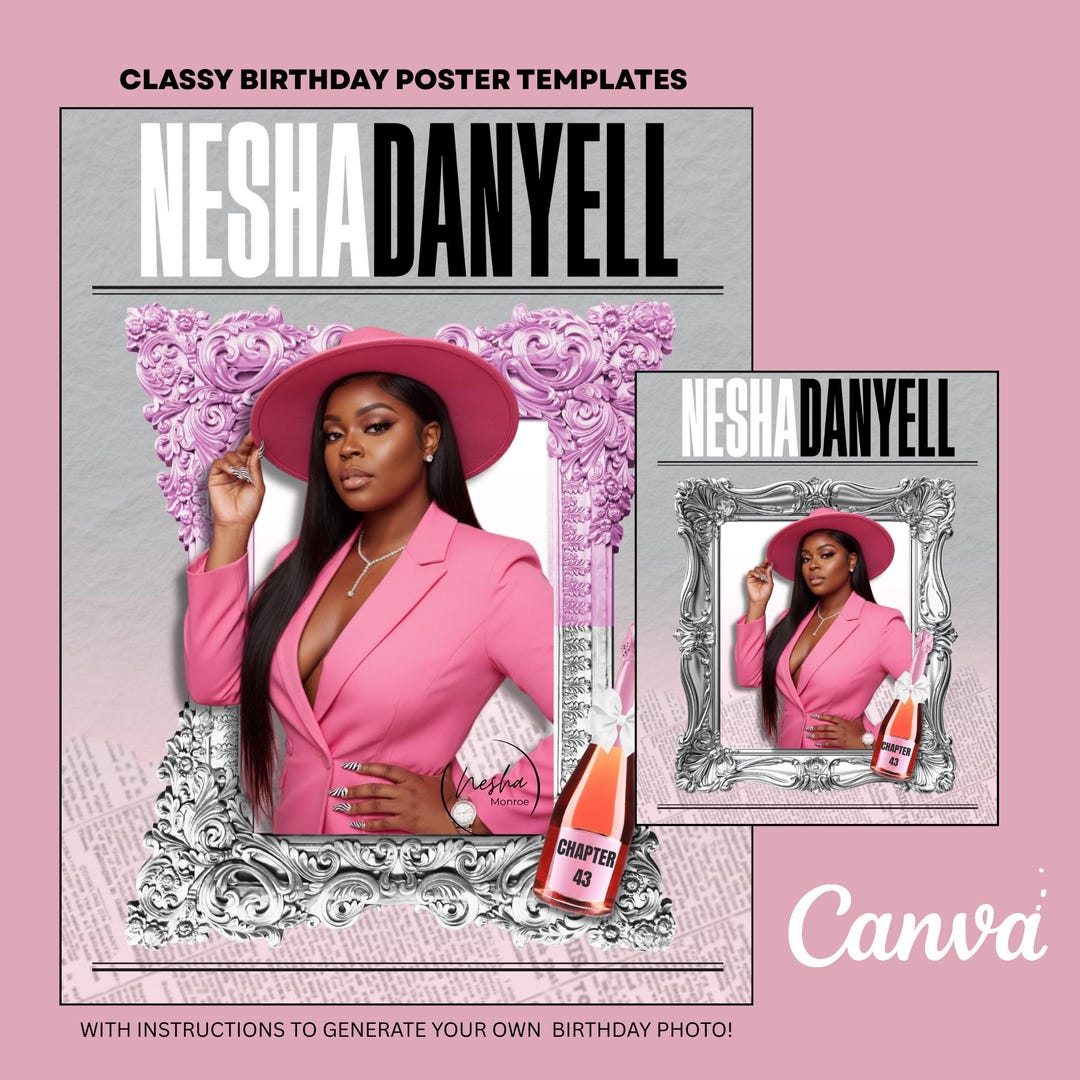 Classy Chapter Birthday Poster Template | Canva Editable Photoshoot ...