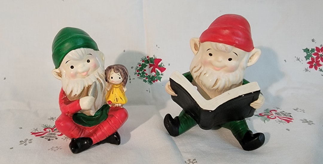 Vintage Christmas Elves Homco Set 5026 - Etsy