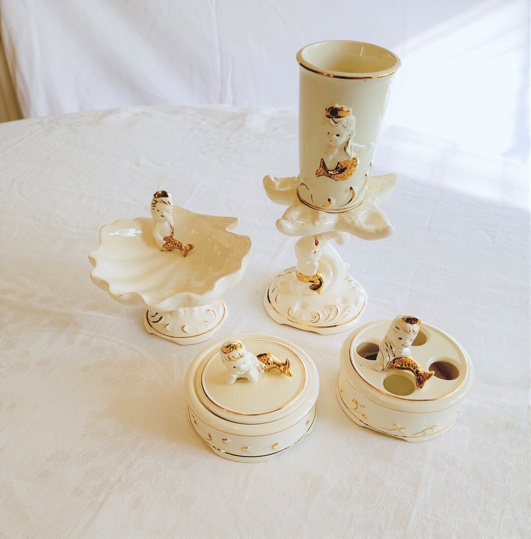 Vintage Napco Mermaid Set princess Mermaid - Etsy