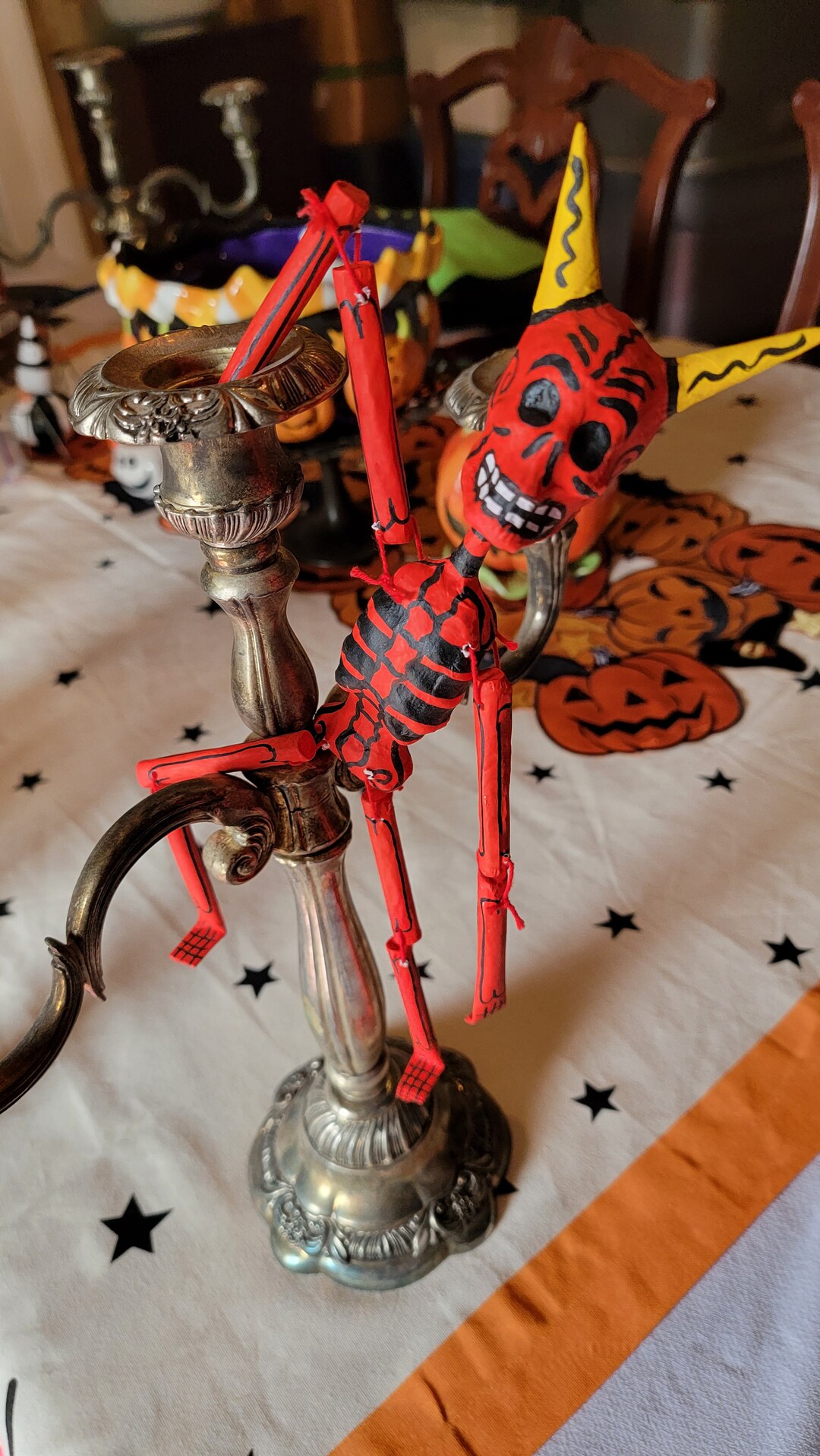Vintage Style Halloween Paper Mache Red Devil Skeleton - Etsy