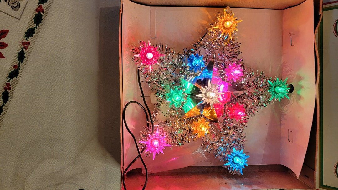Vintage Christmas Light up Atomic Star Tree Topper in Original - Etsy