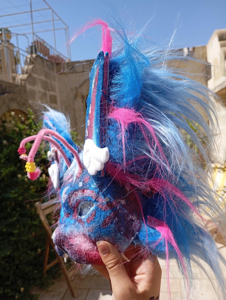 Alien Pink and Blue Therian Mask - Etsy