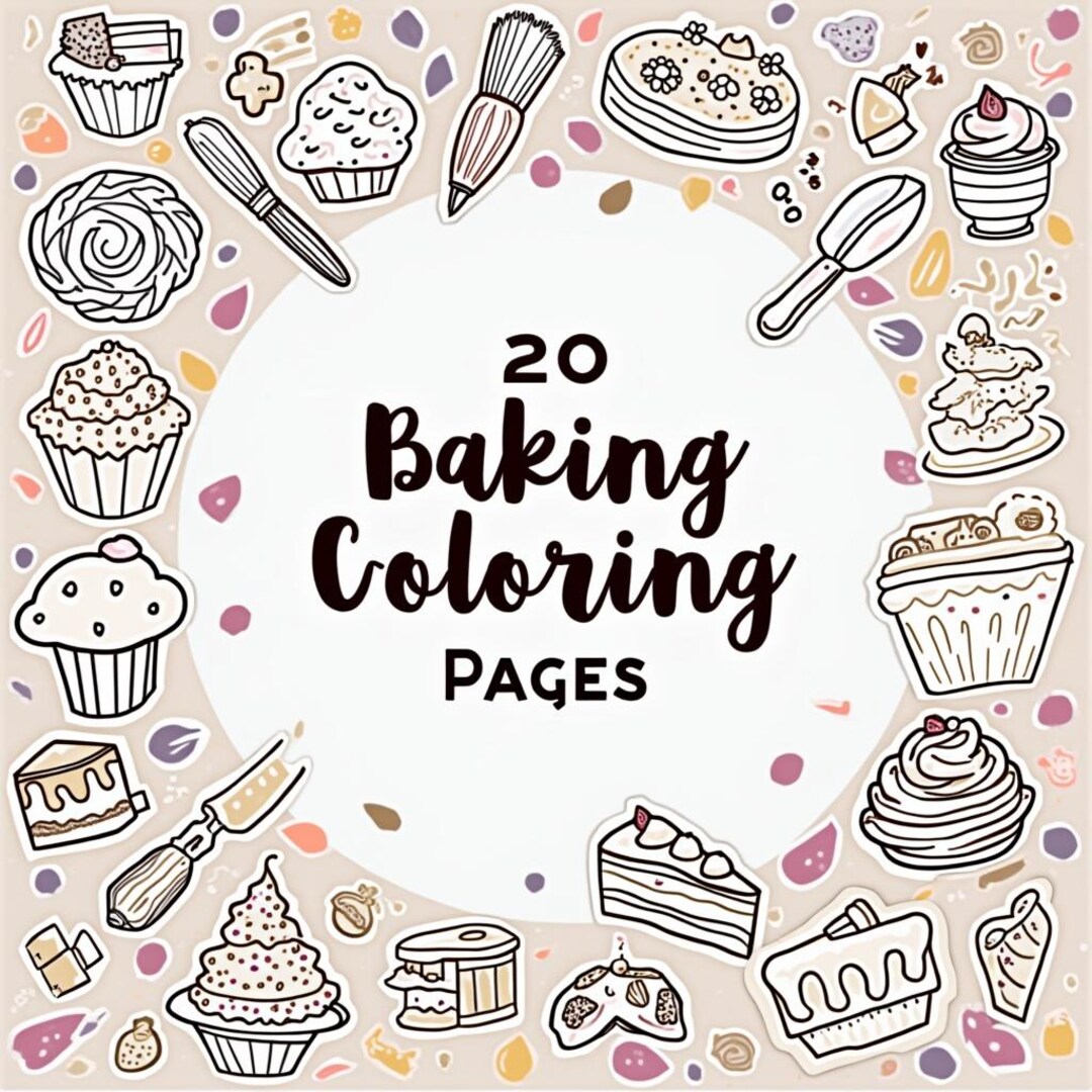 20 Baking Colouring Pages for Kids | Fun PDF Activity Pack Ages 3-8 ...
