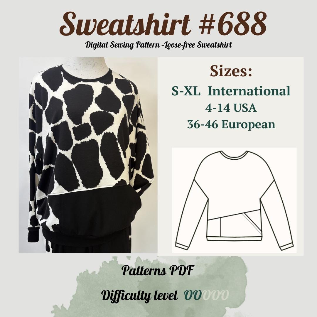 Sewing Asymmetrical Pocket Pullover | Loose Fit Sweatshirt Sewing ...