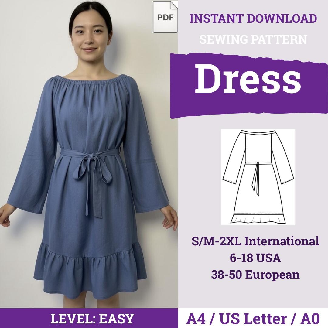 Loose Fit Dress Pattern | Women Patterns | Plus Size Sewing Pattern ...