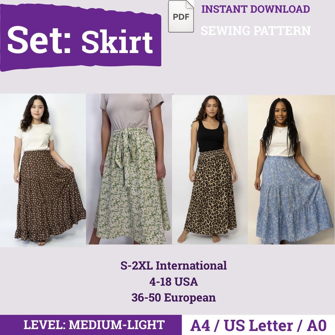 Maxi Skirt Sewing Pattern | Flowing Skirt Pattern | Simple Skirt ...