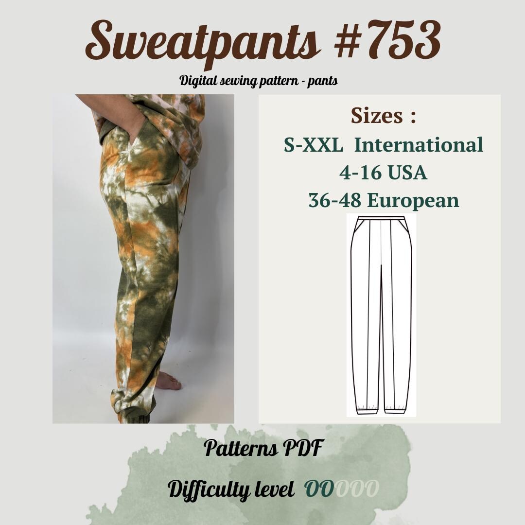 Sweatpants Pattern | Jogger Pants Sewing Pattern | Women Pants Pattern ...