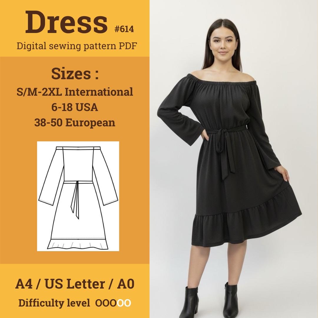 Dress Sewing Pattern PDF | Loose Fit Dress Pattern | Sundress Pattern ...