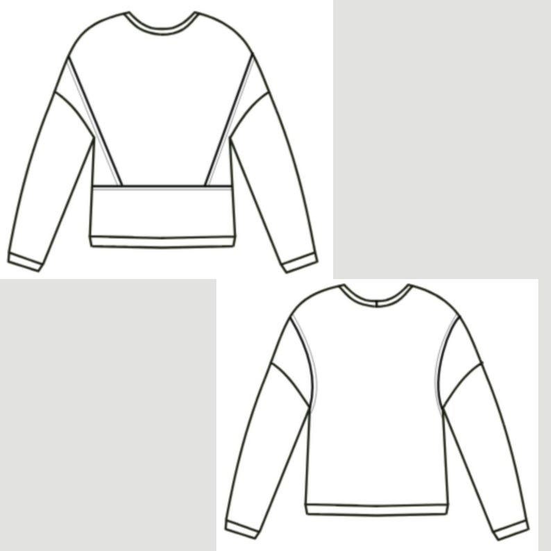 Loose Fit Sweatshirt Sewing Pattern PDF | Beginner Sewing Pattern ...