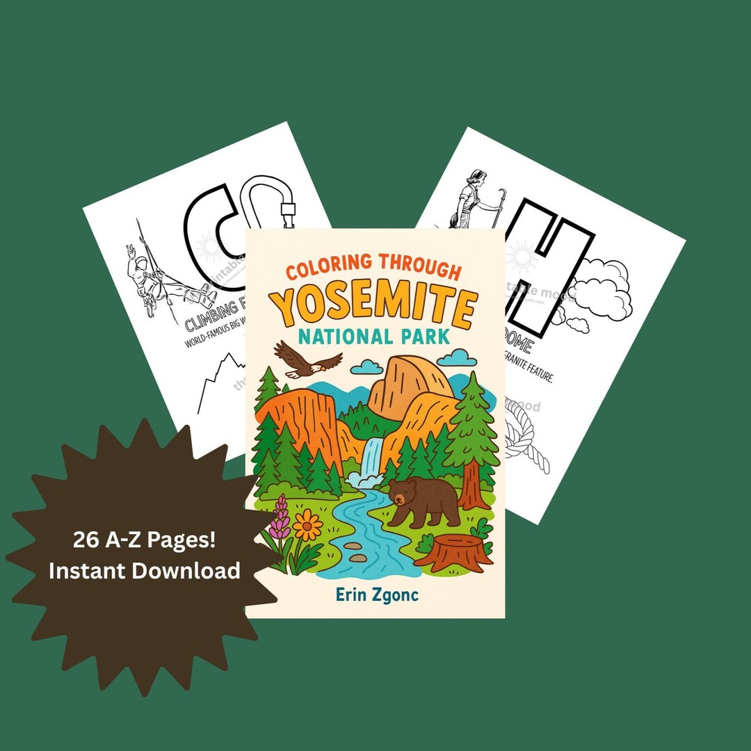 Coloring Yosemite National Park: an A to Z Adventure - Etsy