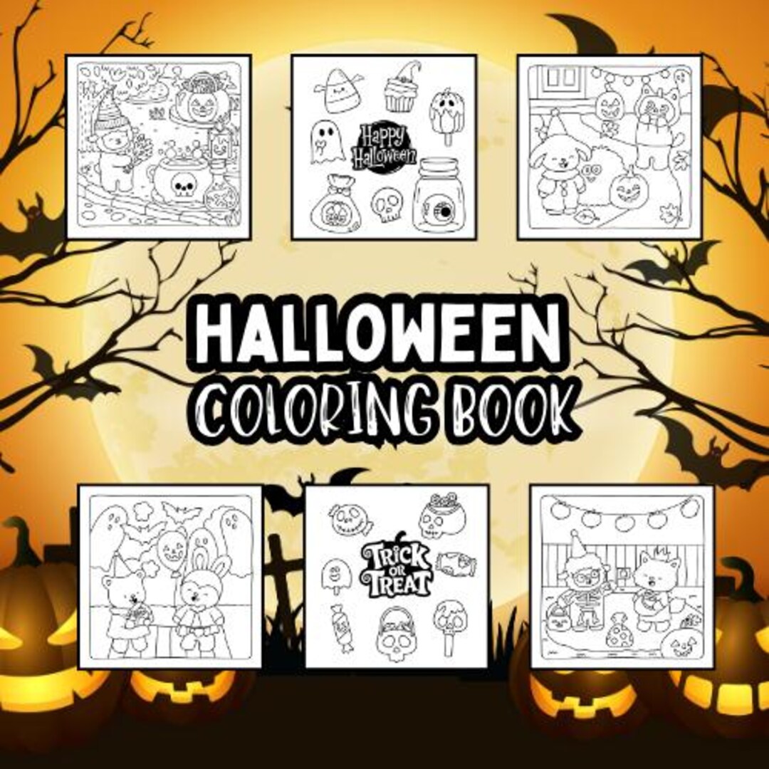 Fluffy Friends Halloween Coloring Book– 40 Pages of Cute & Spooky Fun ...