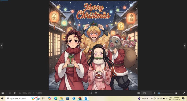 Anime Christmas Printable Poster | Holiday Wall Art Digital Download ...