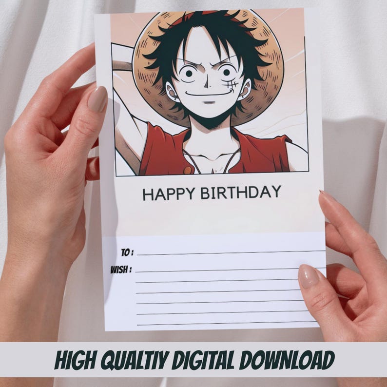 Anime Birthday Card: Printable Fan Art (digital Download) - Etsy