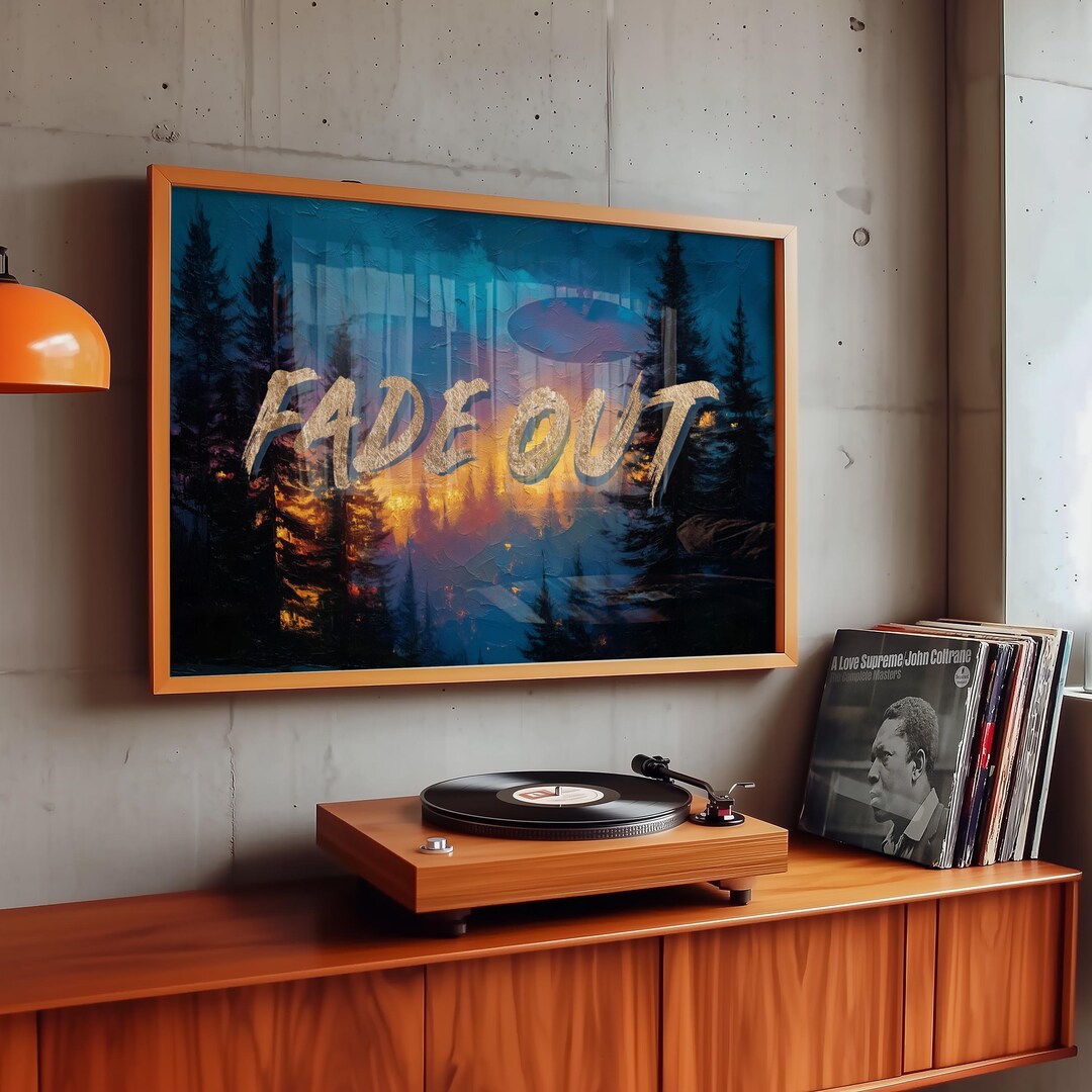Fade Out Print | Atmospheric Landscape Typography Wall Art | Digital ...