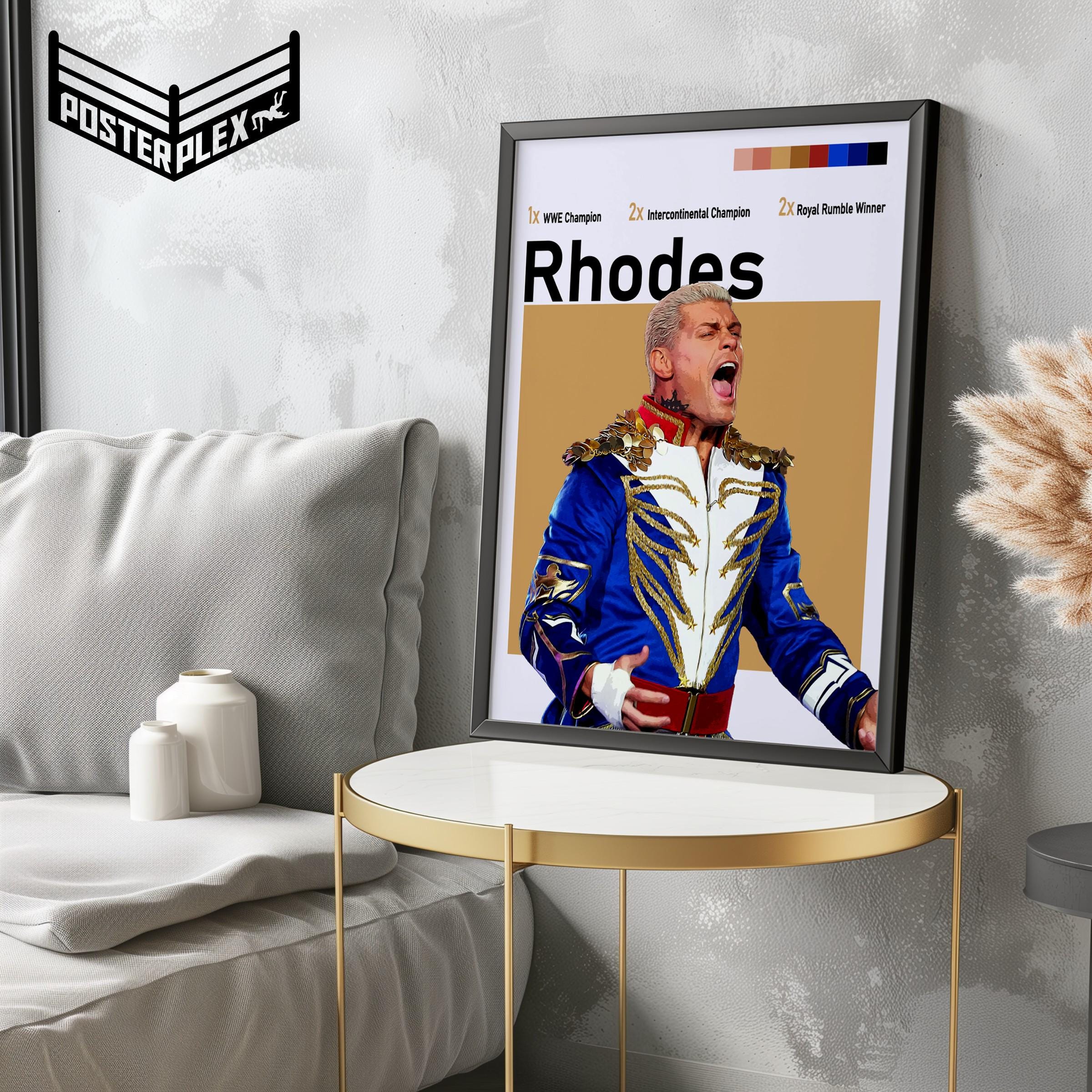 Rhodes Poster, Pro Wrestling Poster, Minimalistic Sports Poster ...