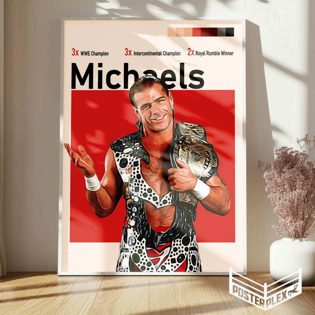 Michaels Poster, Pro Wrestling Poster, Minimalistic Sports Poster ...