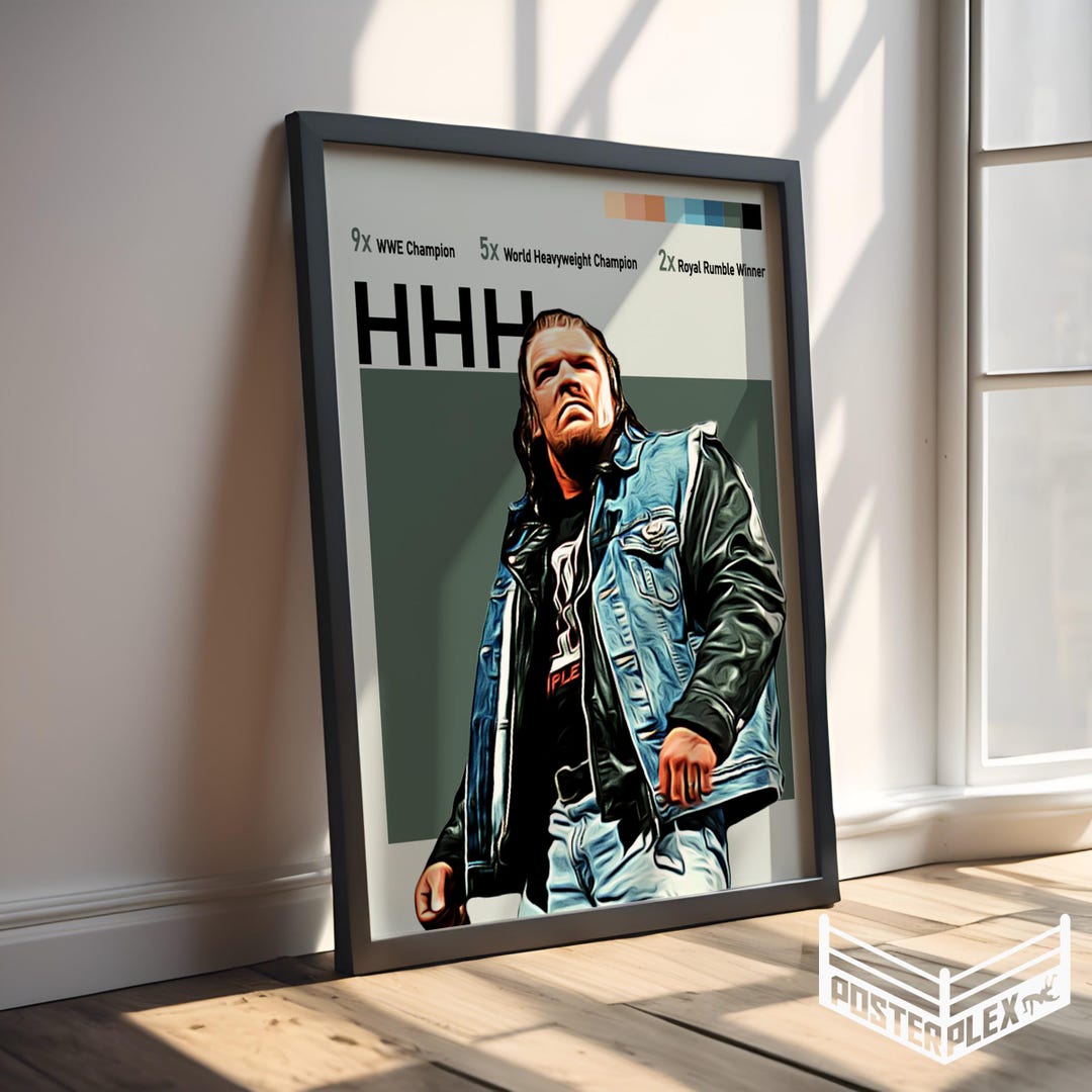 HHH Poster, Pro Wrestling Poster, Minimalistic Sports Poster, Wrestling ...