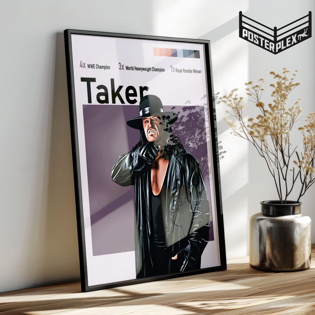 Undertaker Poster, Pro Wrestling Poster, Minimalistic Sports Poster ...