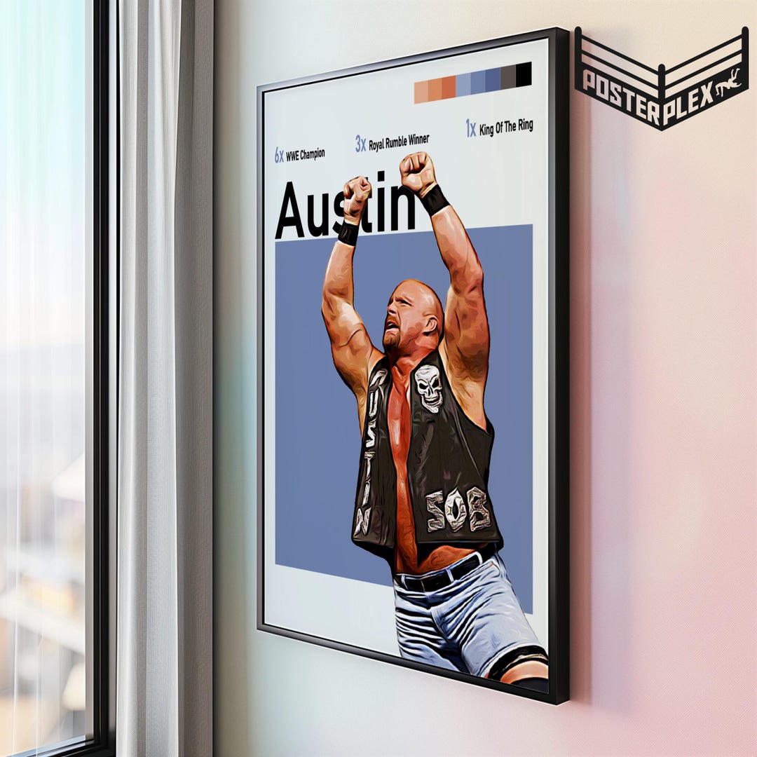 Austin Poster, Pro Wrestling Poster, Minimalistic Sports Poster ...