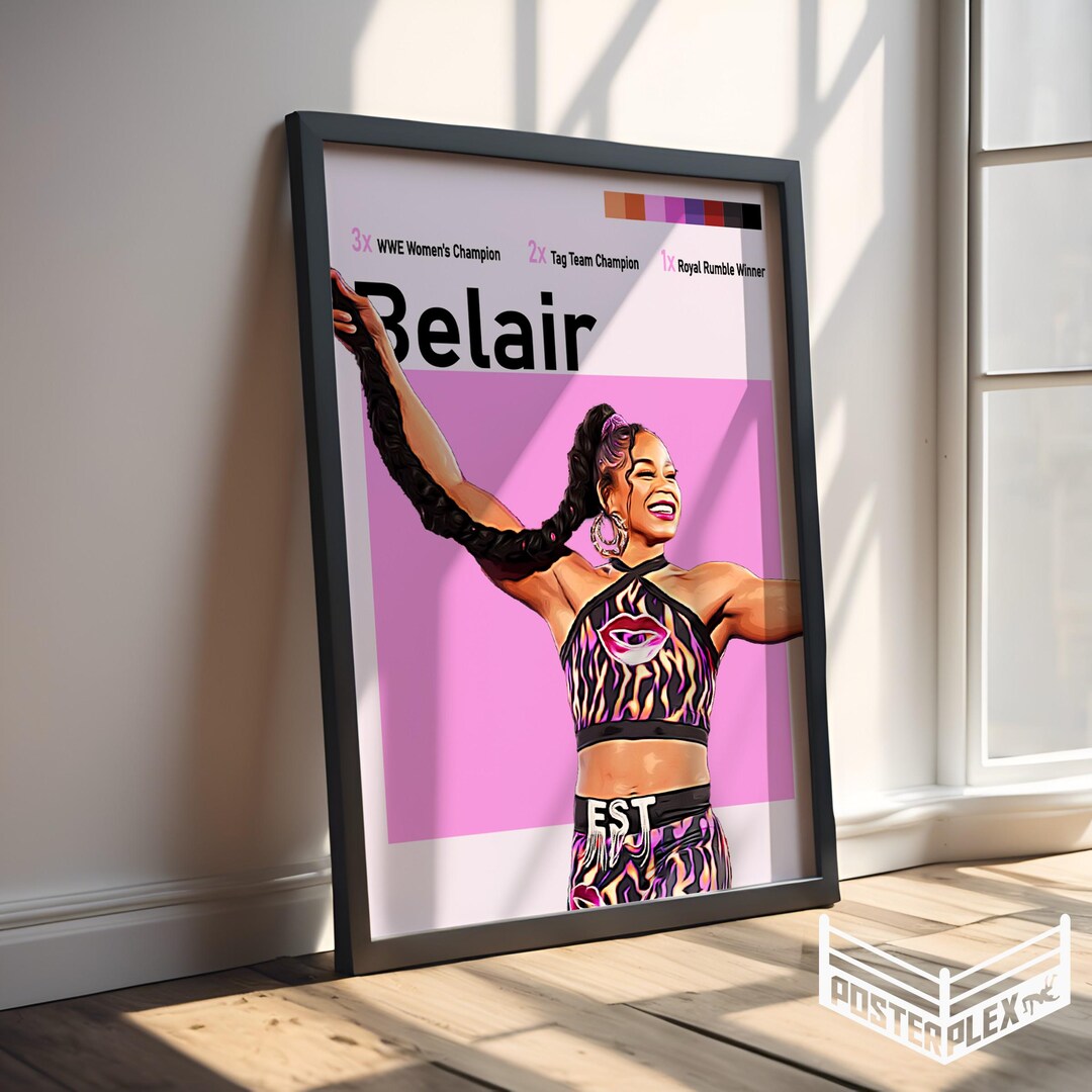 Belair Poster, Pro Wrestling Poster, Minimalistic Sports Poster ...