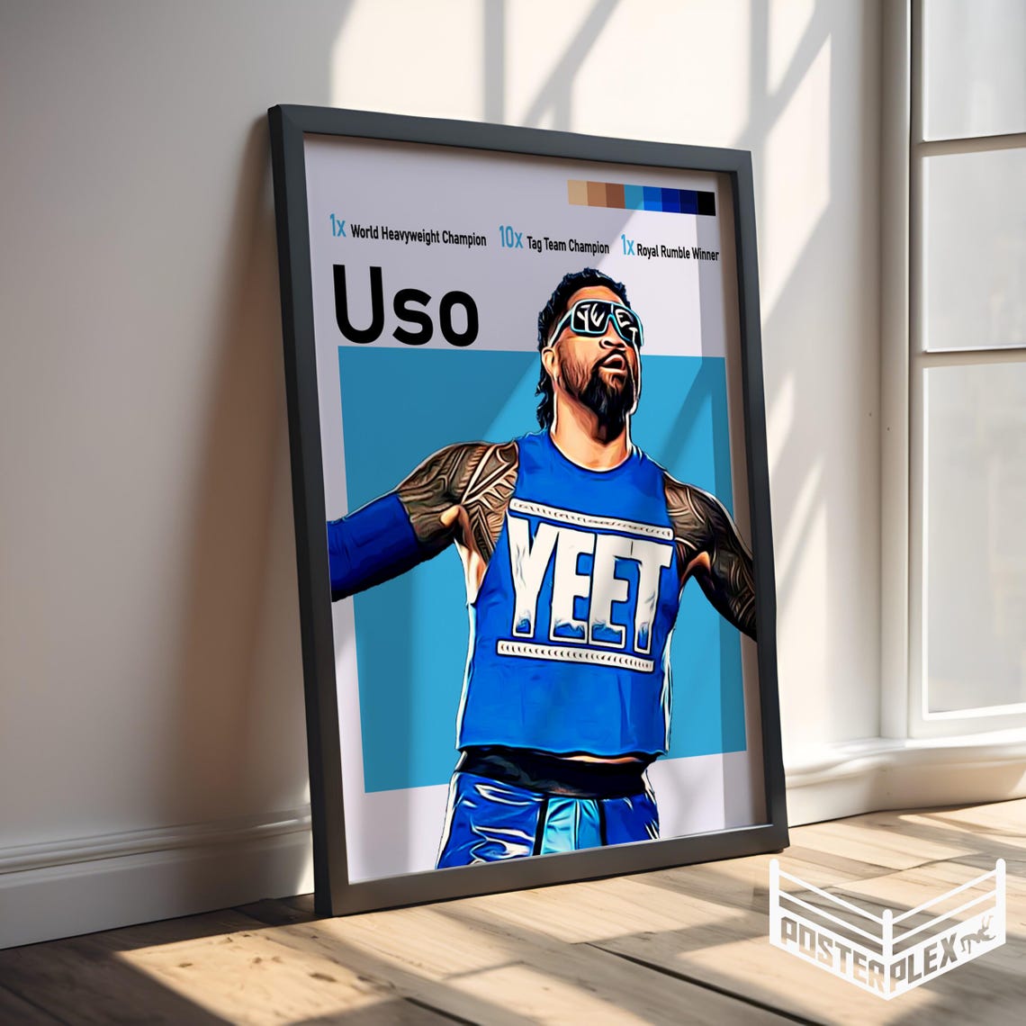 Uso Poster, Pro Wrestling Poster, Minimalistic Sports Poster, Wrestling ...