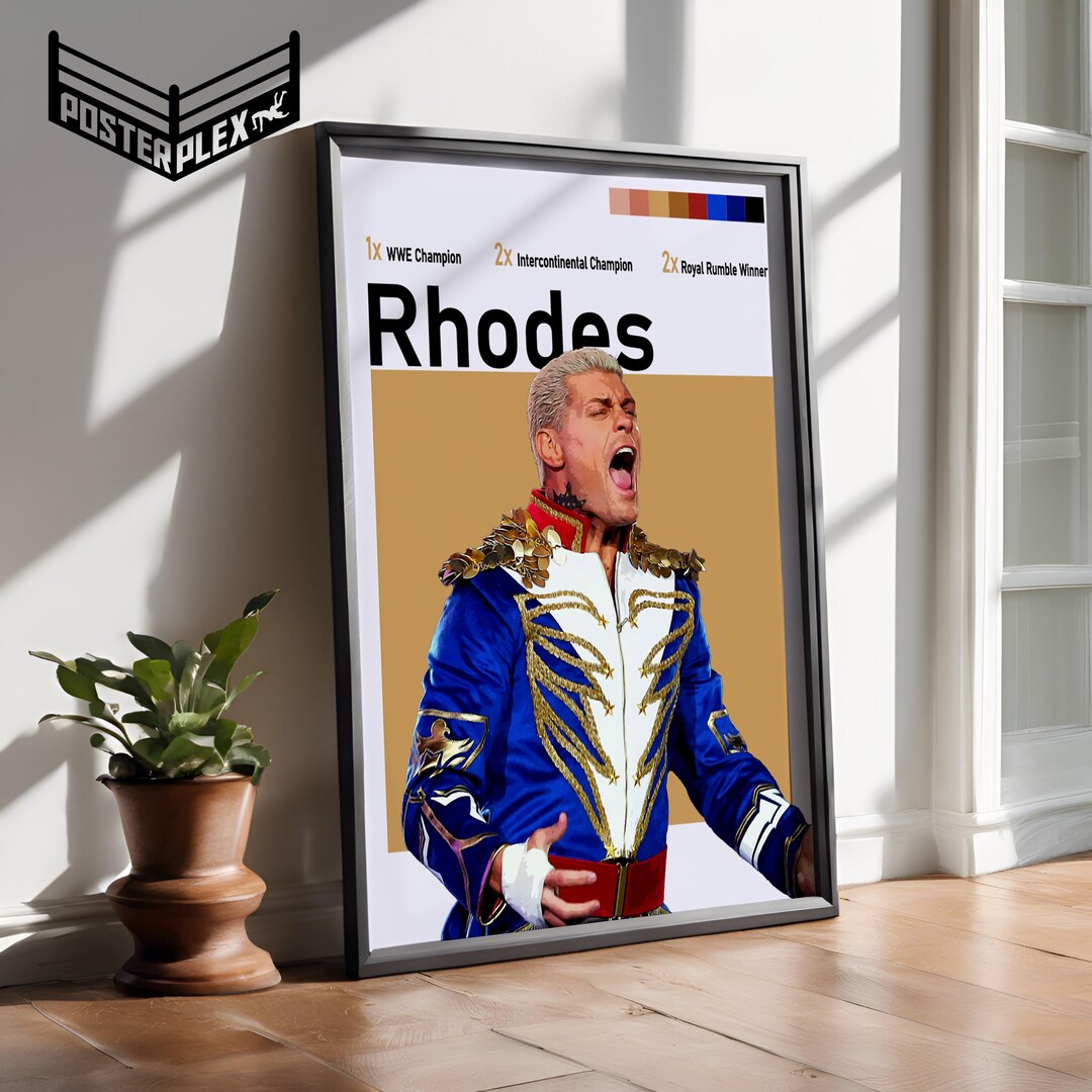 Rhodes Poster, Pro Wrestling Poster, Minimalistic Sports Poster ...
